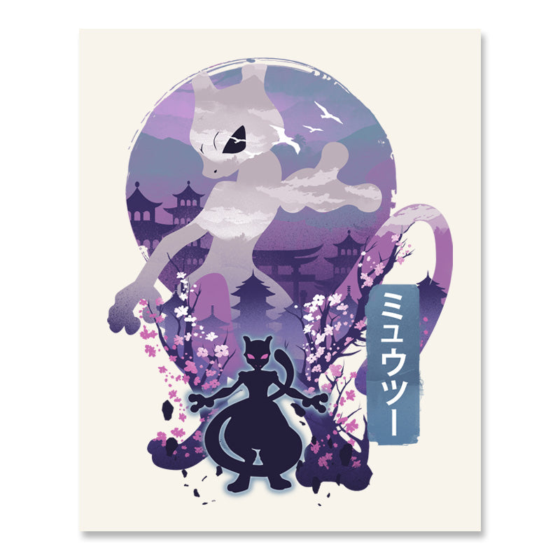 Ukiyo-e Mewtwo Print – Fuzzy Ink
