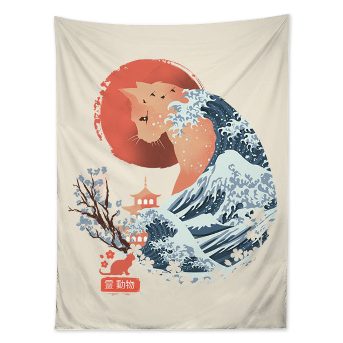 Japanese Cat Tapestry – Fuzzy Ink