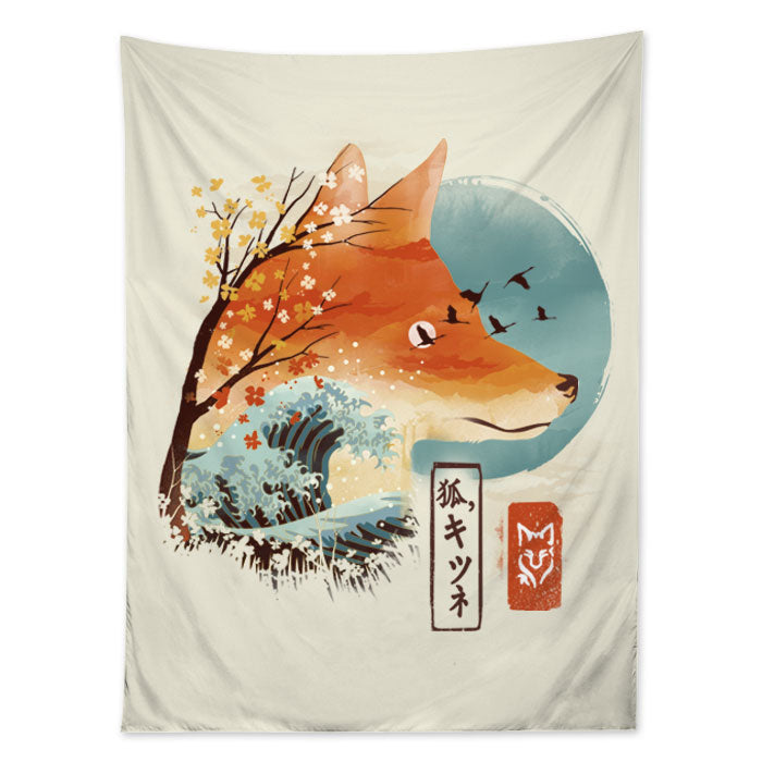 Japanese Fox Tapestry – Fuzzy Ink