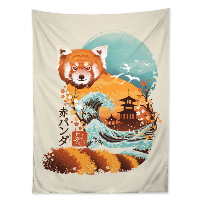 Japanese Red Panda Tapestry – Fuzzy Ink